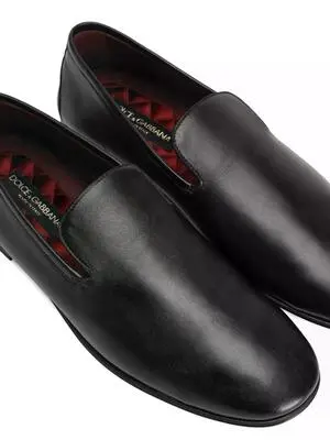 Dolce & Gabbana Leather Slip-on Loafers - Black