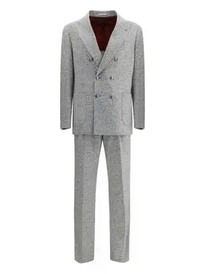 Brunello Cucinelli Double-breasted Textured Suit