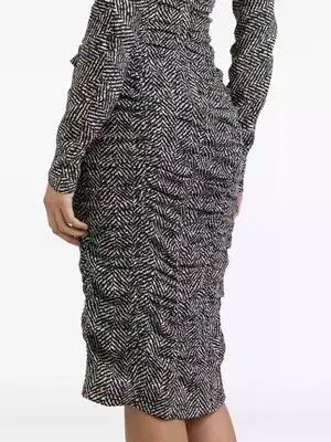 Dolce & Gabbana Midi Chevron-print Dress - Black
