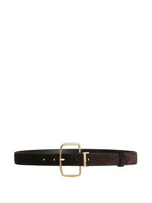 Dolce & Gabbana Buckle Suede Belt - Brown