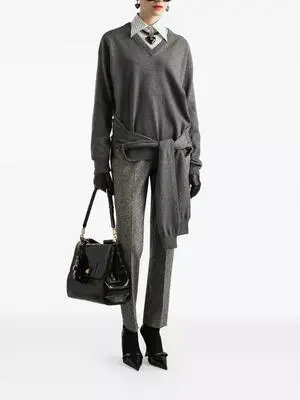 Dolce & Gabbana Tie-detail V-neck Sweater