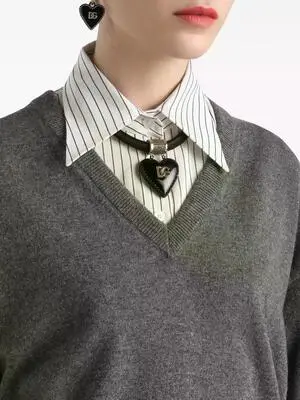 Dolce & Gabbana Tie-detail V-neck Sweater