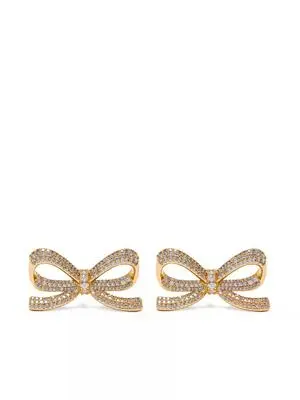 SELF-PORTRAIT Bow Crystal Earring - Gold