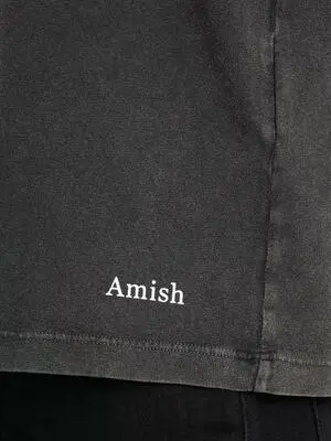 AMISH Washed-effect Cotton T-shirt