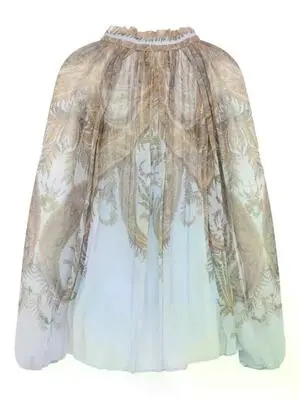 Zimmermann Paisley-print Ruffled Blouse - Black
