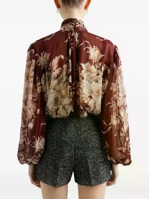 Dolce & Gabbana Floral-print Bow Blouse