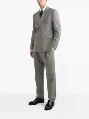Dolce & Gabbana Houndstooth Pleat-detail Trousers - Grey