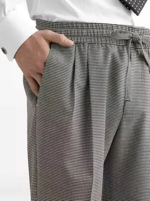 Dolce & Gabbana Houndstooth Pleat-detail Trousers - Grey