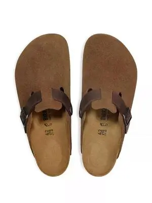 BIRKENSTOCK Suede Buckle Clogs