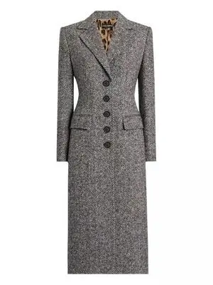 Dolce & Gabbana Herringbone Buttoned Coat