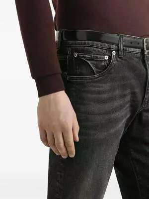 Dolce & Gabbana Logo-plaque Faded Jeans - Black