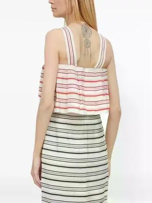Sisley Striped Pleated Midi Dress