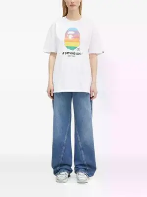A BATHING APE Rainbow-embellished T-shirt