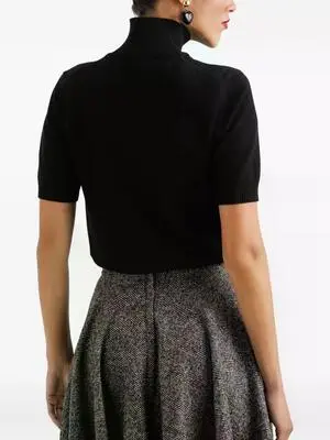 Dolce & Gabbana Short-sleeve Turtleneck Fine Knit Sweater