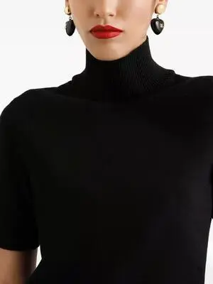 Dolce & Gabbana Short-sleeve Turtleneck Fine Knit Sweater