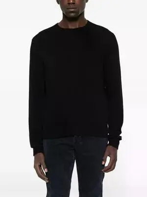 Palm Angels Crew-neck Knit Sweater - Black