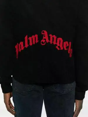 Palm Angels Crew-neck Knit Sweater - Black