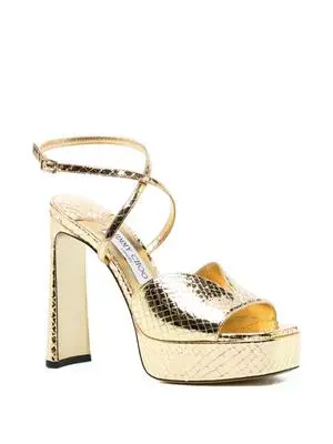 JIMMY CHOO 120mm Snakeskin Sandals