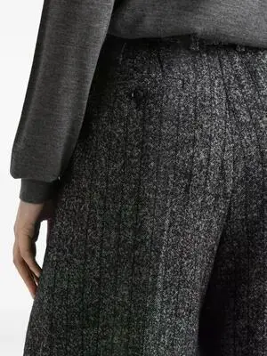 Dolce & Gabbana Pleated Tweed Trousers - Black