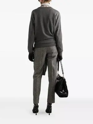Dolce & Gabbana Tweed Mélange Trousers - Black