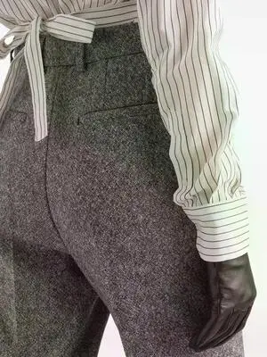 Dolce & Gabbana Tweed Mélange Trousers - Black