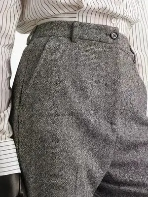 Dolce & Gabbana Tweed Mélange Trousers - Black