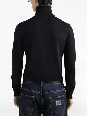 Dolce & Gabbana Turtleneck Fine Knit Sweater - Blue