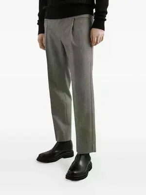 Dolce & Gabbana Checked Trousers With Pleat Detailing - Grey