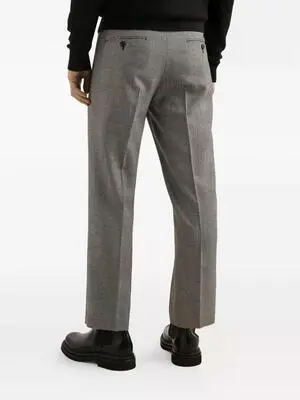Dolce & Gabbana Checked Trousers With Pleat Detailing - Grey