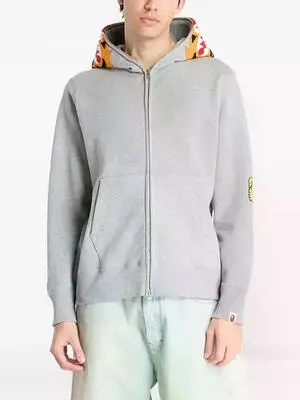 A BATHING APE Tiger-embroidered Zip-up Hoodie