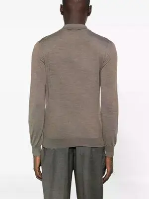 LARDINI Long-sleeve Polo Shirt - Brown