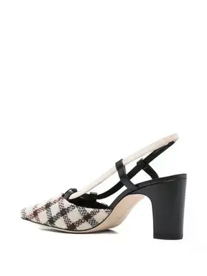 Manolo Blahnik 70mm Vestal Checked Slingback Pumps