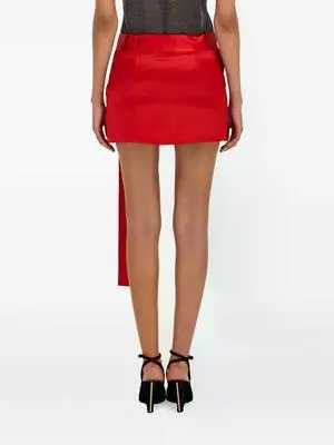 FERRAGAMO Belted Button-front Mini Skirt - Red