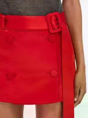 FERRAGAMO Belted Button-front Mini Skirt - Red