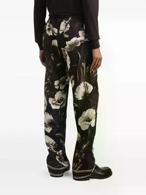 Dolce & Gabbana Poppy-print Drawstring Trousers