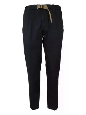 WHITE SAND Elastic-waistband Buckle-closure Trousers - Black