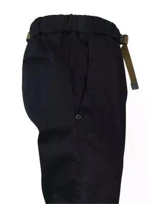 WHITE SAND Elastic-waistband Buckle-closure Trousers - Black