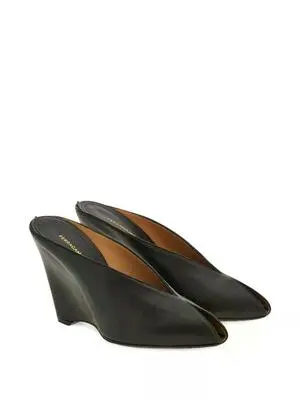 FERRAGAMO 90mm Peep-toe Heeled Mules - Black