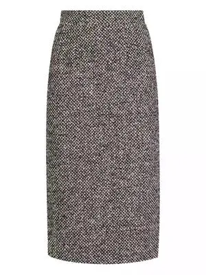 Dolce & Gabbana Midi Tweed Pencil Skirt - Black