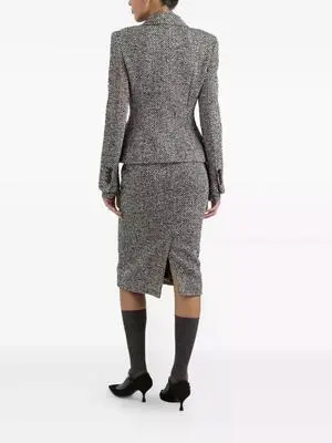 Dolce & Gabbana Midi Tweed Pencil Skirt - Black