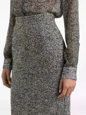 Dolce & Gabbana Midi Tweed Pencil Skirt - Black