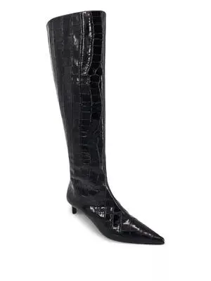 MADISON.MAISON 45mm Croc-effect Pointy-toe Boots