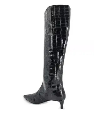 MADISON.MAISON 45mm Croc-effect Pointy-toe Boots