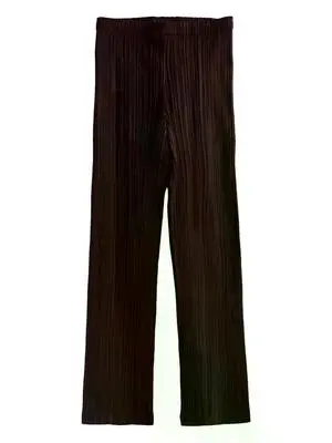 Issey Miyake Pleated Straight-leg Trousers - Brown