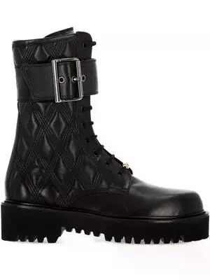Valentino Garavani Vlogo Leather Combat Boots