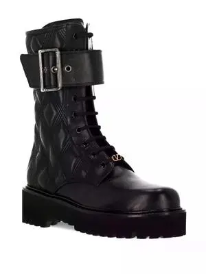 Valentino Garavani Vlogo Leather Combat Boots
