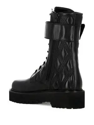 Valentino Garavani Vlogo Leather Combat Boots