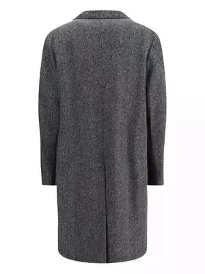 Givenchy Herringbone Notched-lapel Coat - Grey