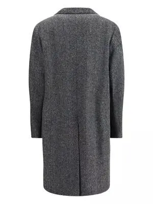 Givenchy Herringbone Notched-lapel Coat - Grey