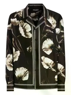 Dolce & Gabbana Poppy-print Shirt - Brown